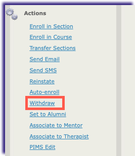 Withdrawing a student – IS