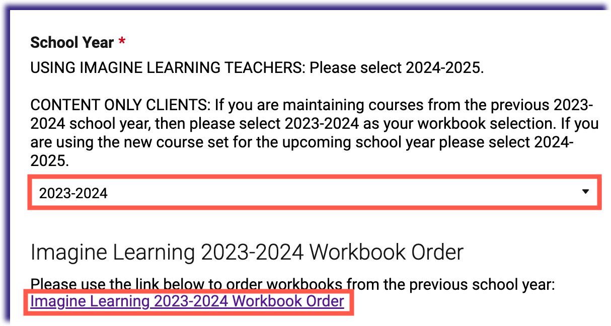 Ordering Elementary workbooks – IS