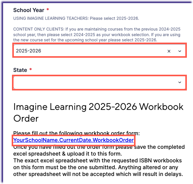 Ordering Elementary workbooks – IS